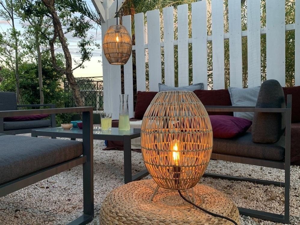 Lampe de jardin étanche Hauteur 46 cm, câble 5m et douille E27 étanches ...