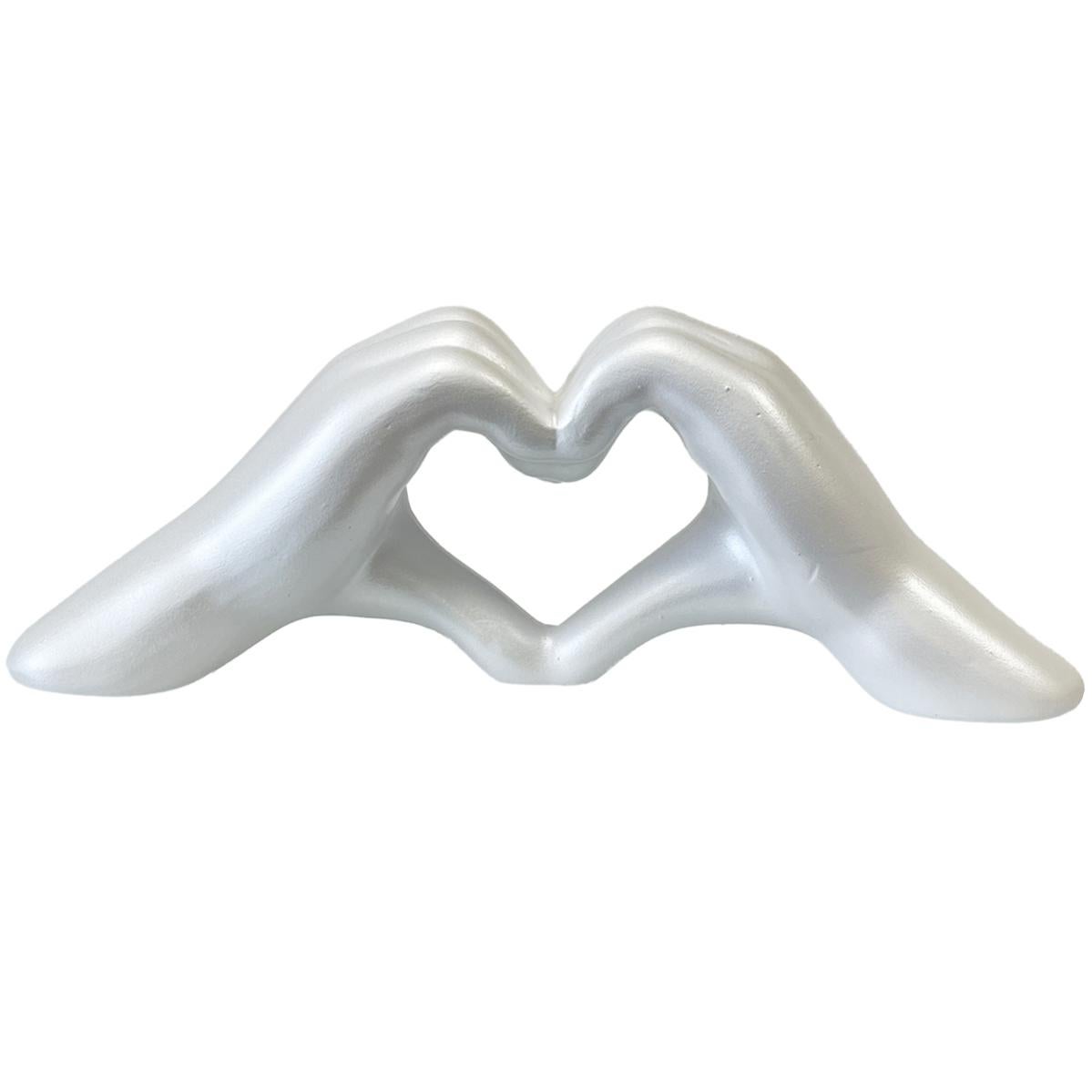 Statue en céramique mains en coeur Blanc nacré | Leroy Merlin