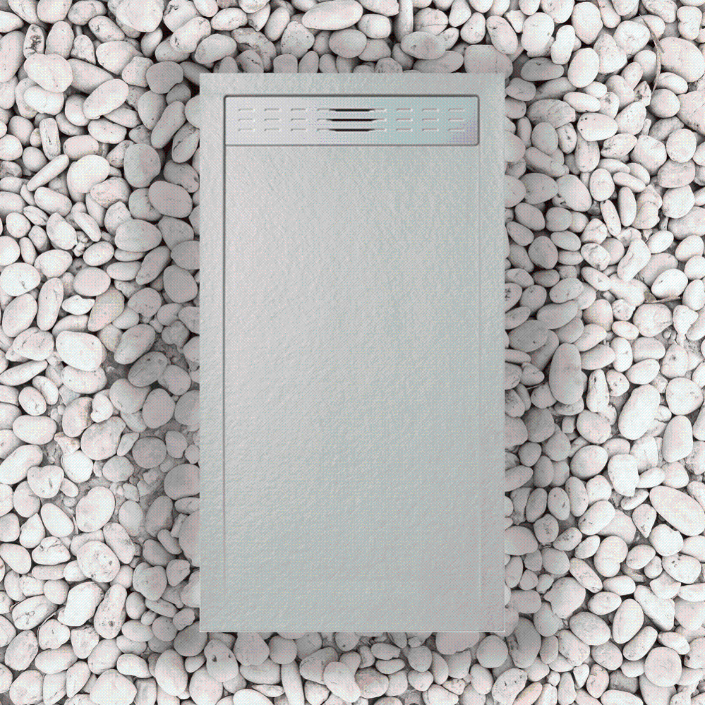 Piatto Doccia 70X185 cm Con Griglia Laterale Vulcano Line Slim Grigio ...