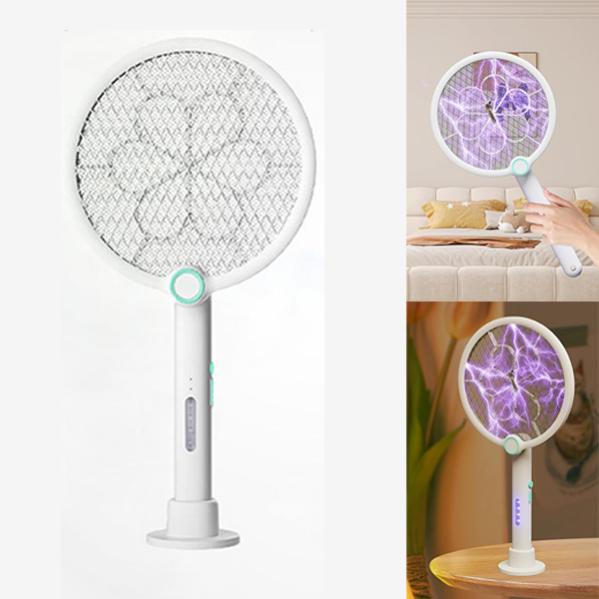 Matamoscas eléctrico 2 en 1 con red de seguridad de 3 capas, apto para ...