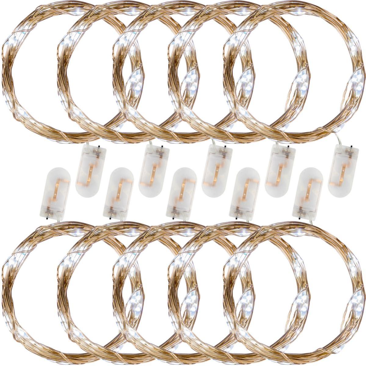 VOLTRONIC® Fil lumineux LED, à piles, choix des couleurs, 10x 25 LED ...