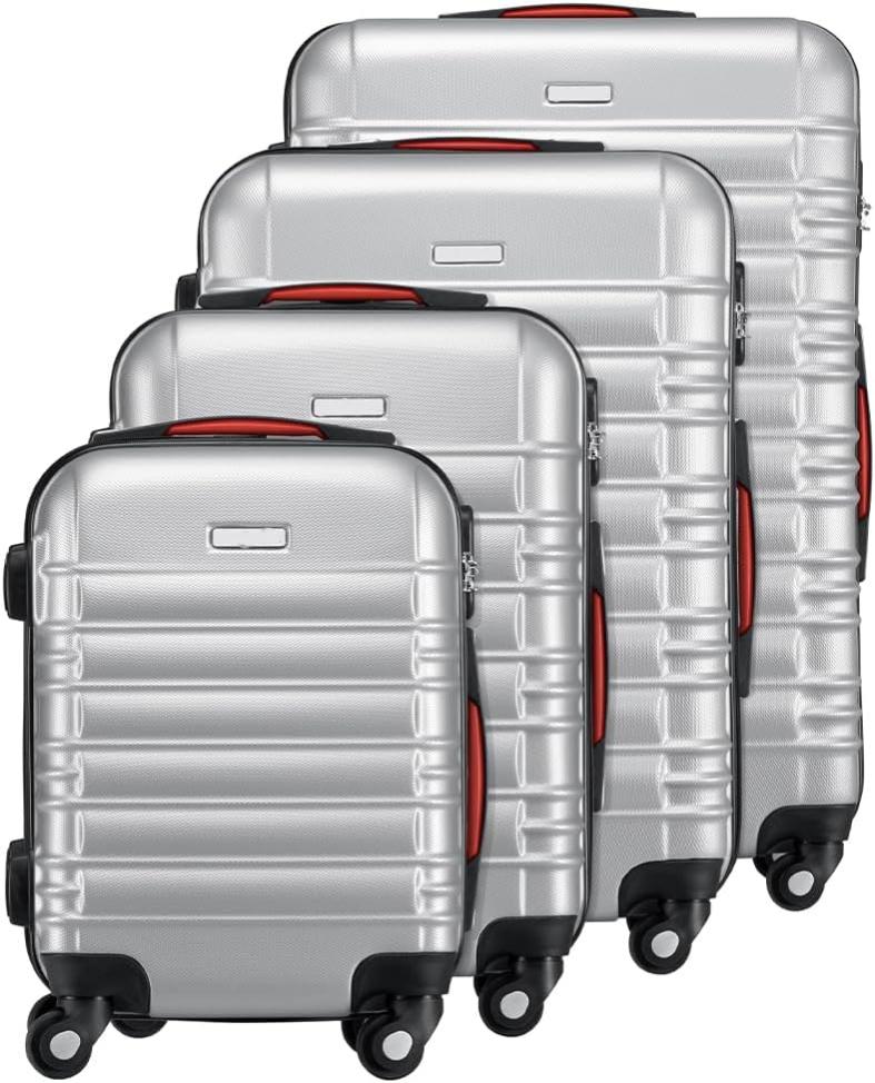 4 Valigie Rigide in ABS con Ruote Girevoli a 360° Bagaglio a Mano ...