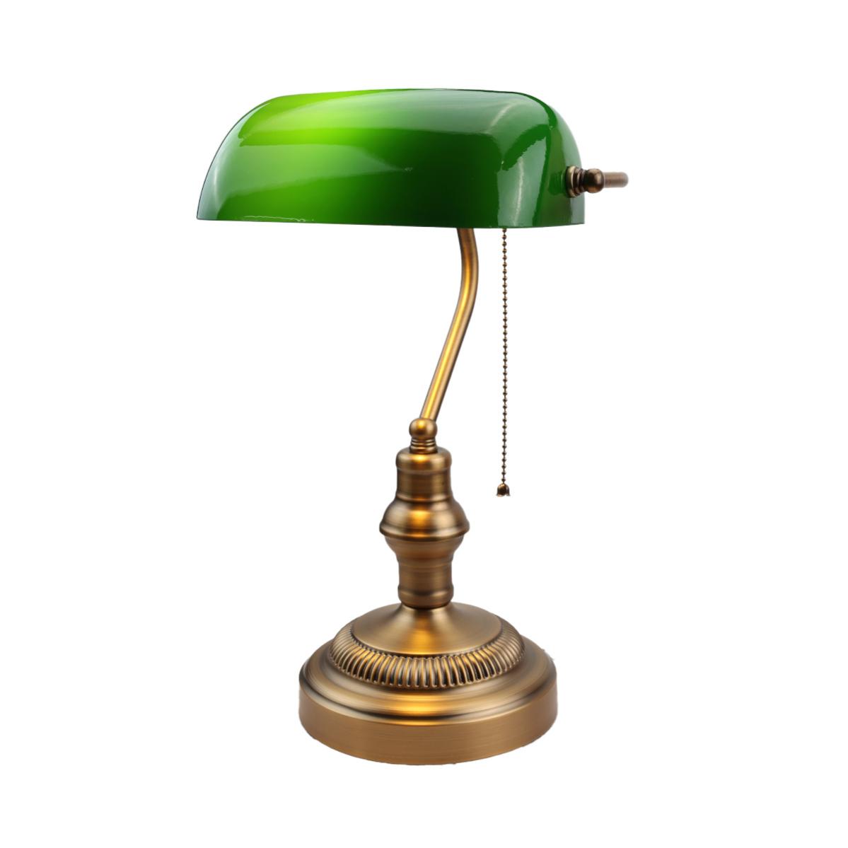 Lampe de Bureau Vintage Banquier : Style Rétro avec Abat-jour en Verre ...