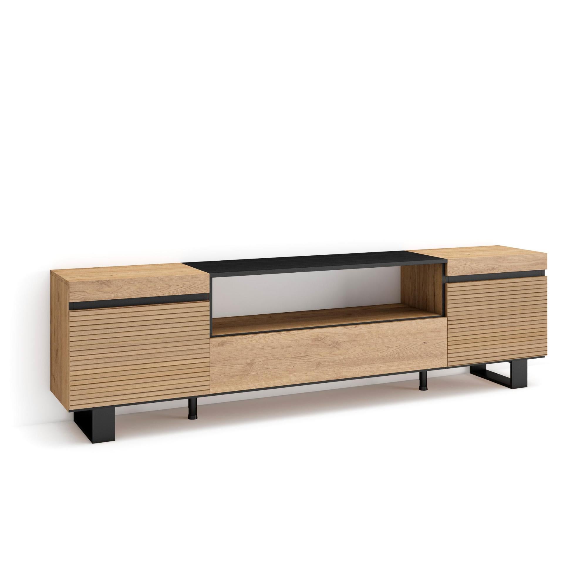 Meuble TV | Banc Télé, 200x57x35cm, Pour les TV jusqu'à 80", Design ...