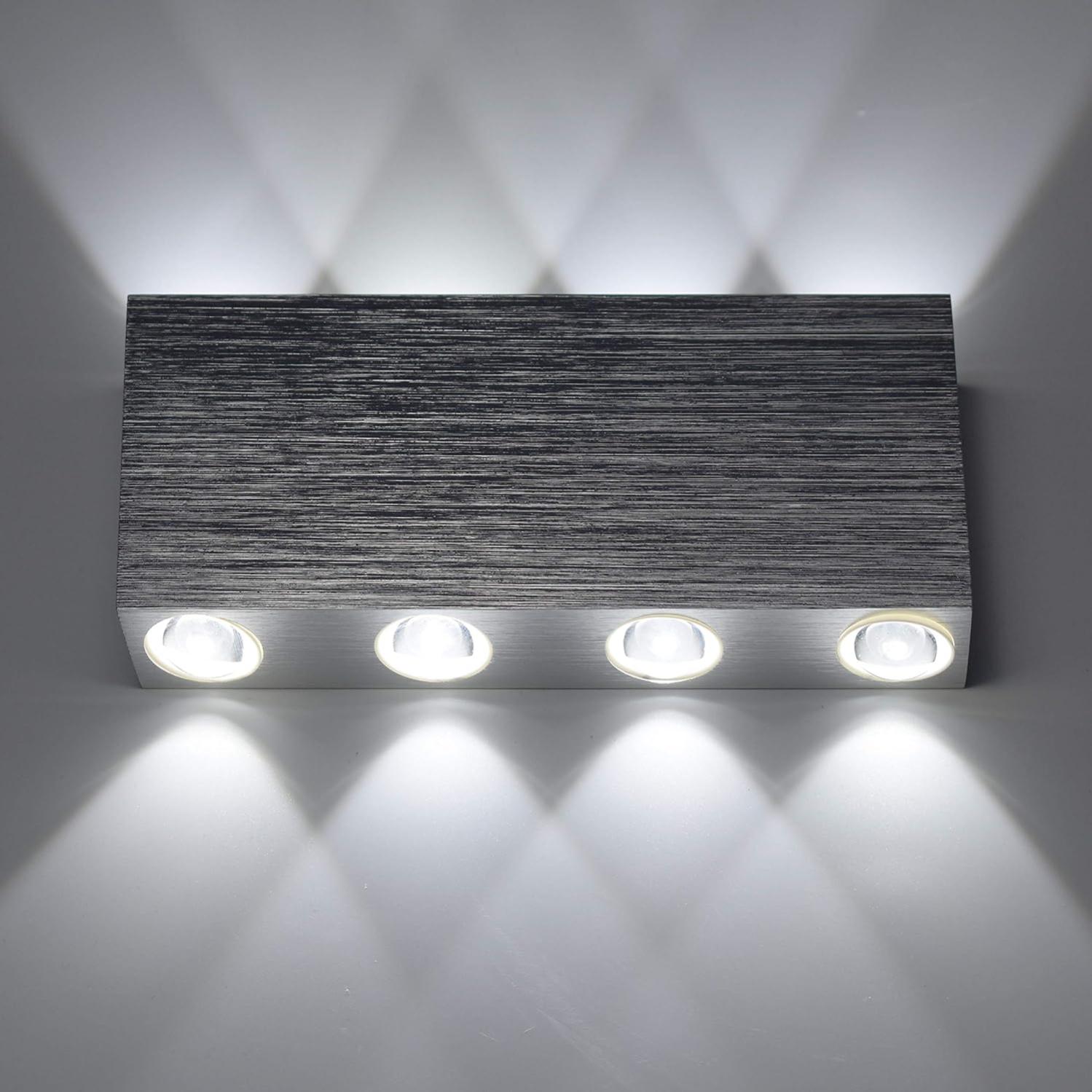 8W Applique Murale LED Intérieur Moderne Carré Up Down Aluminium ...