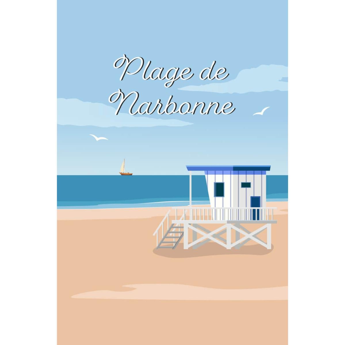 Tableau sur toile illustration plage Narbonne 45x65 cm | Leroy Merlin