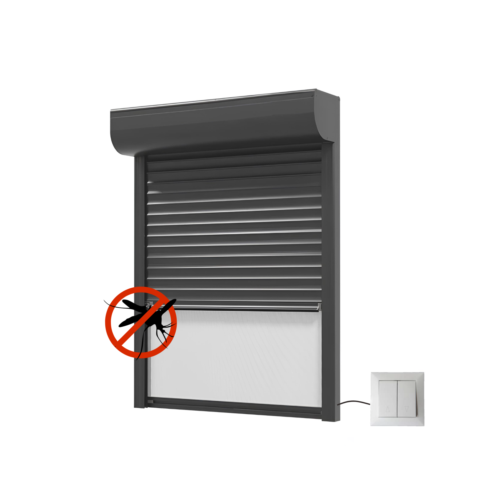 Volet Roulant filaire STAR avec moustiquaire intégrée Aluminium Gris ...