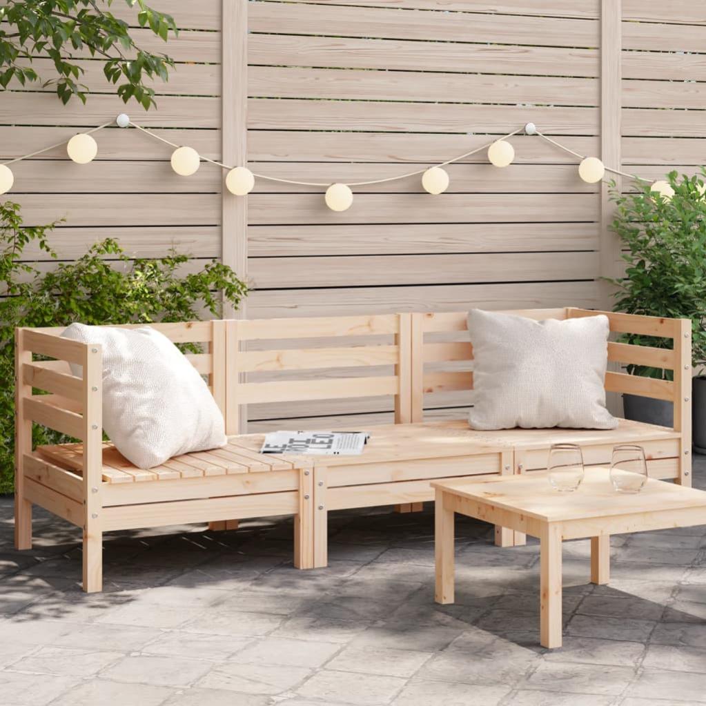 Divano da Giardino，Divano per esterno，Sofà a 3 Posti in Legno Massello ...