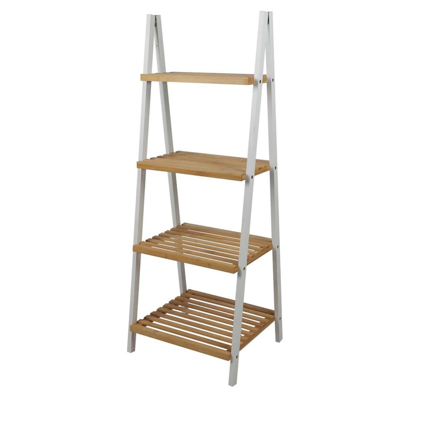 Etagère 4 niveaux pyramide en bois - Marron et banc | Leroy Merlin