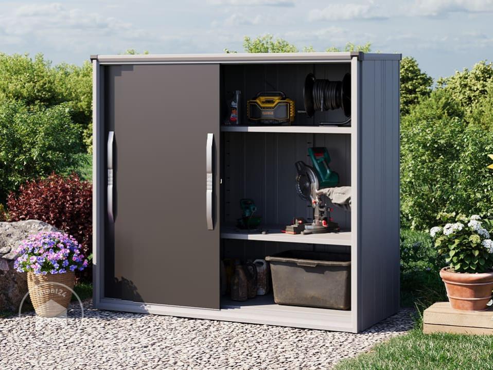 Armoire de jardin en métal 180x75x161 cm Abris de jardin avec porte ...