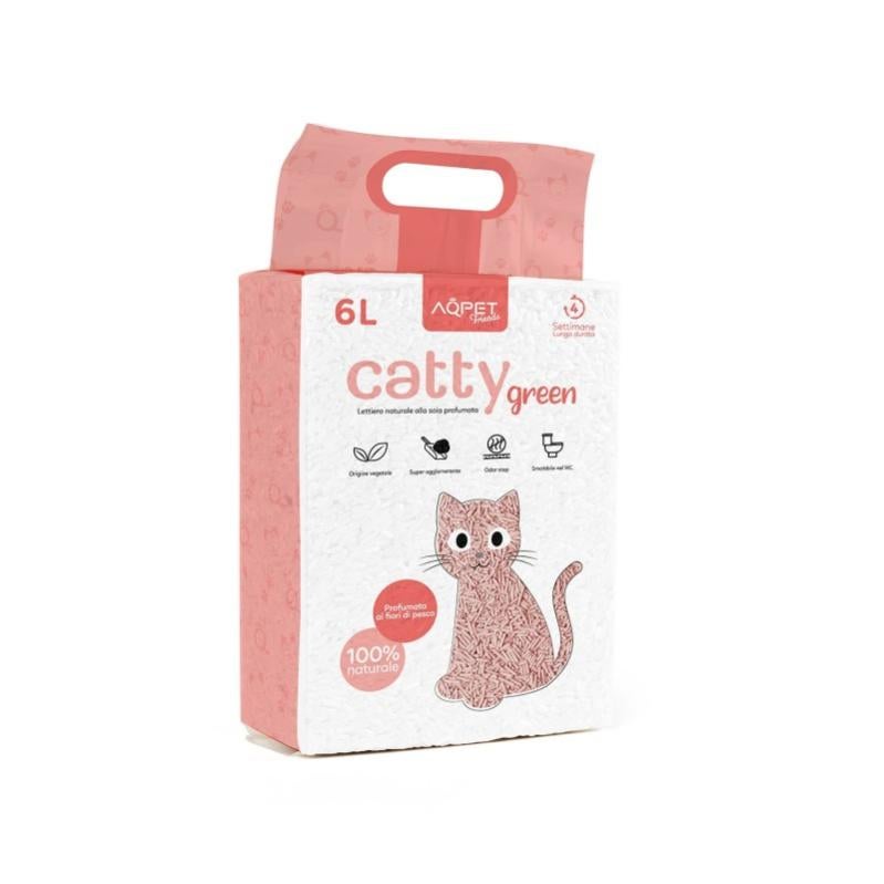 AqpetFriends Catty Green Lettiera Naturale per Gatti Alla Soia Fragranza Alla Pesca 6 L | Leroy ...