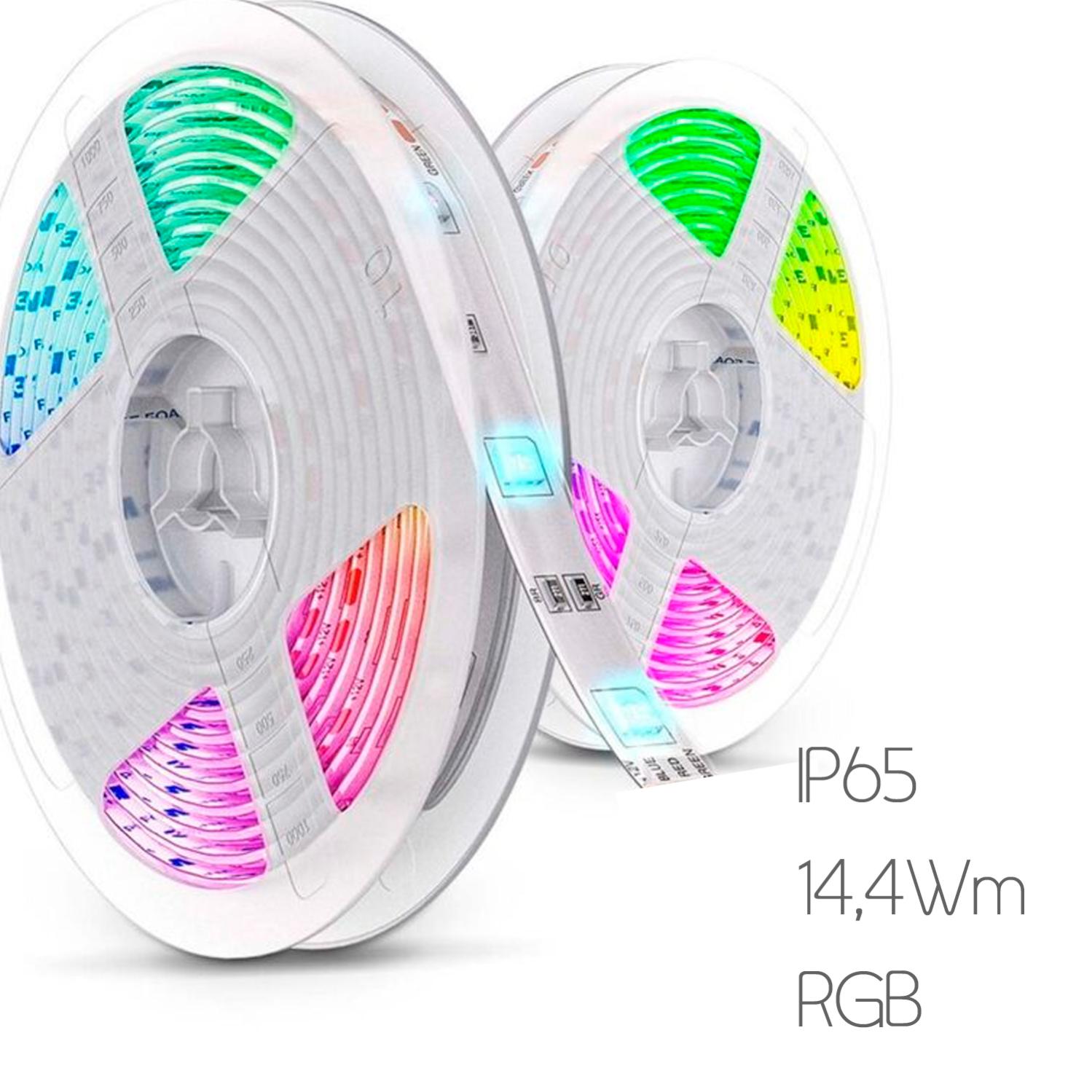 TIRA DE LED RGB SMD IP65, 14,4Wm - 5 Metros, 120 LEDm | Leroy Merlin