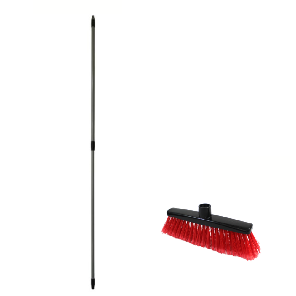 Keroppa, Pack Escoba Roja Multiusos + Palo Telescópico 1,1-2 m ...
