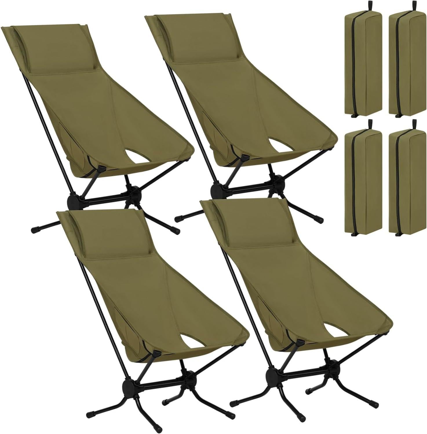WOLTU Lot de 4 Chaises Pliante Camping. Chaise de Plage Pliable et ...