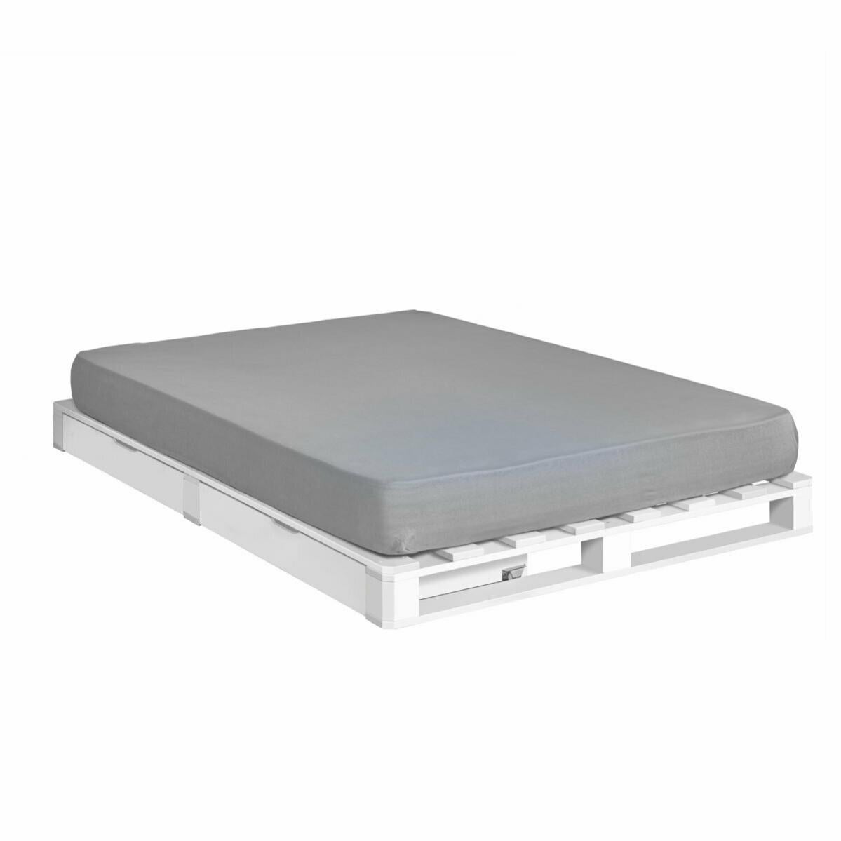 Pack lit palette avec matelas Cembro Blanc 160x200 cm | Leroy Merlin
