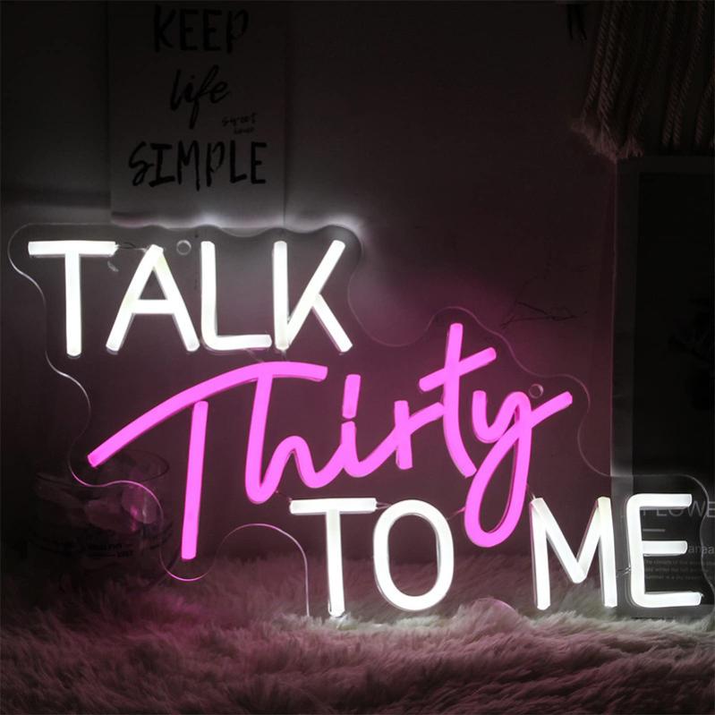 Enseigne au néon Talk Thirty To Me, lumière au néon à intensité ...