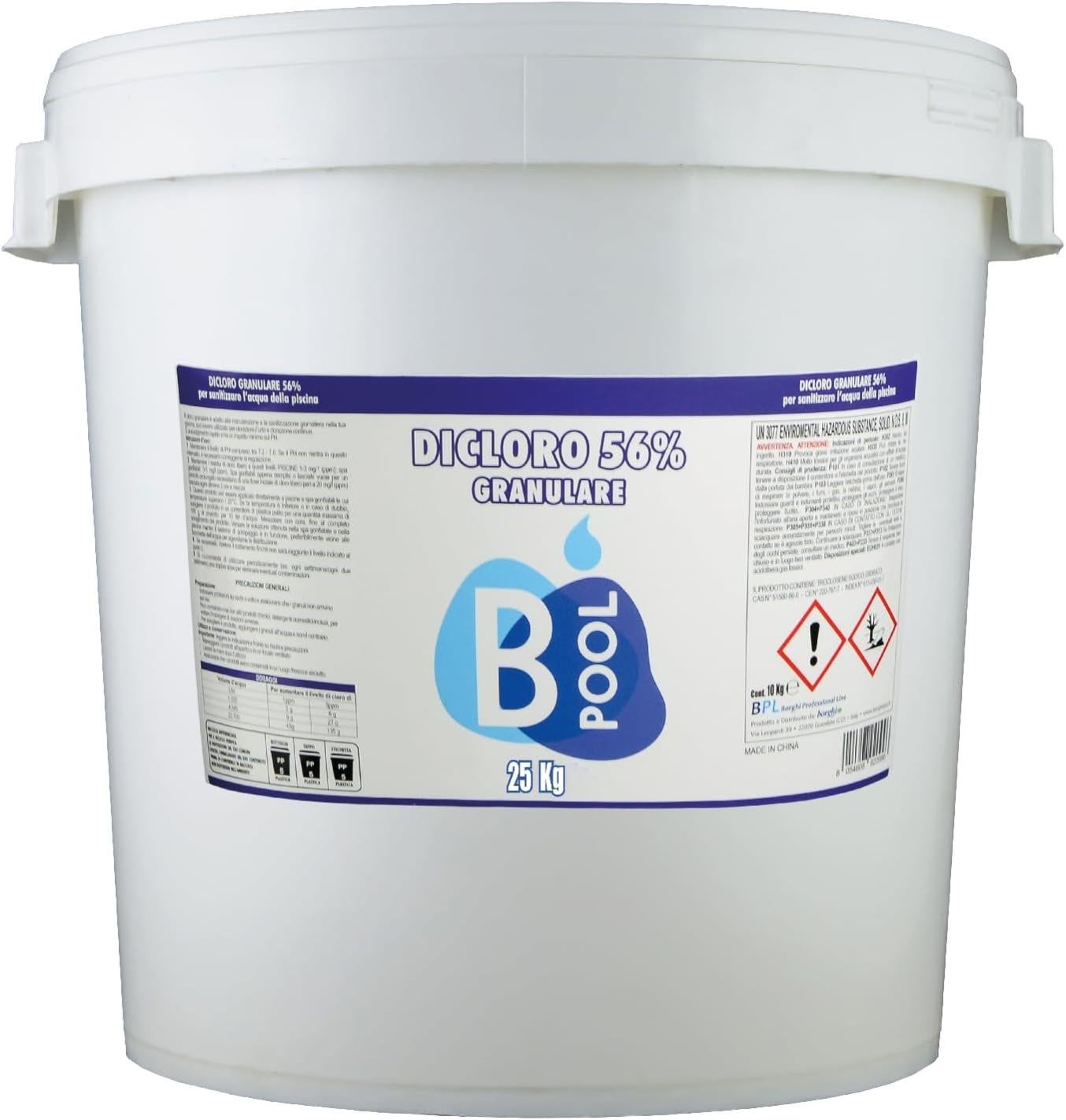 Dicloro 56% Diidrato Granulare, B POOL, Formato da 25 kg | Leroy Merlin