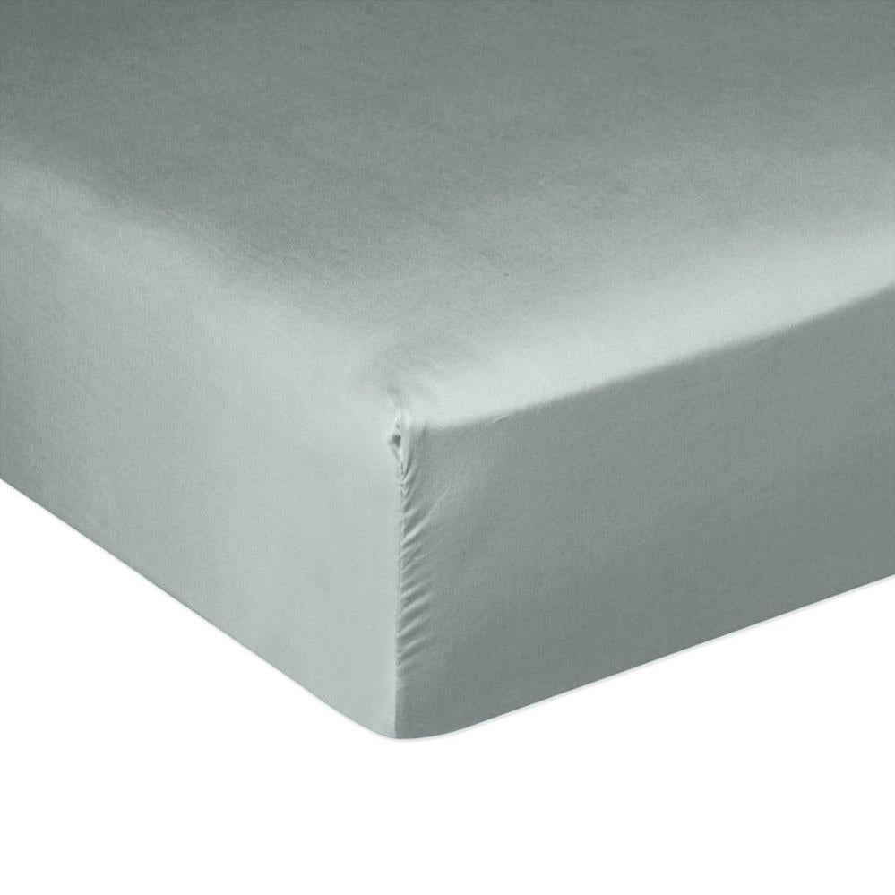 Drap housse 140x190 + 30 cm Satin de Coton Celadon | Leroy Merlin