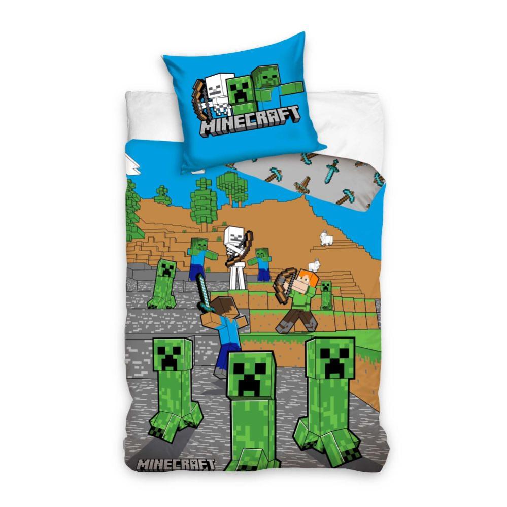 Parure de lit Minecraft Fight 100% coton 140x200 cm | Leroy Merlin