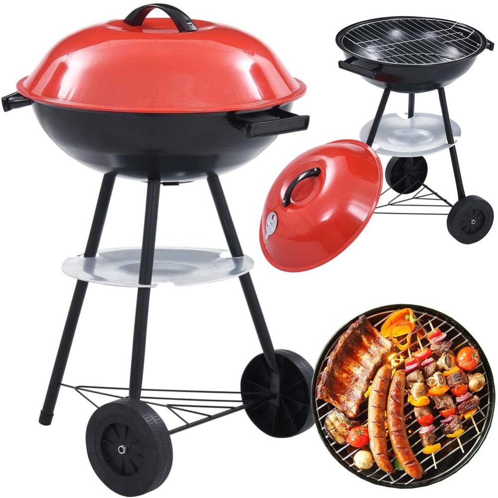 "OSIRIS" Barbecue charbon rond 40CM couvercle plus étagere de rangement | Leroy Merlin