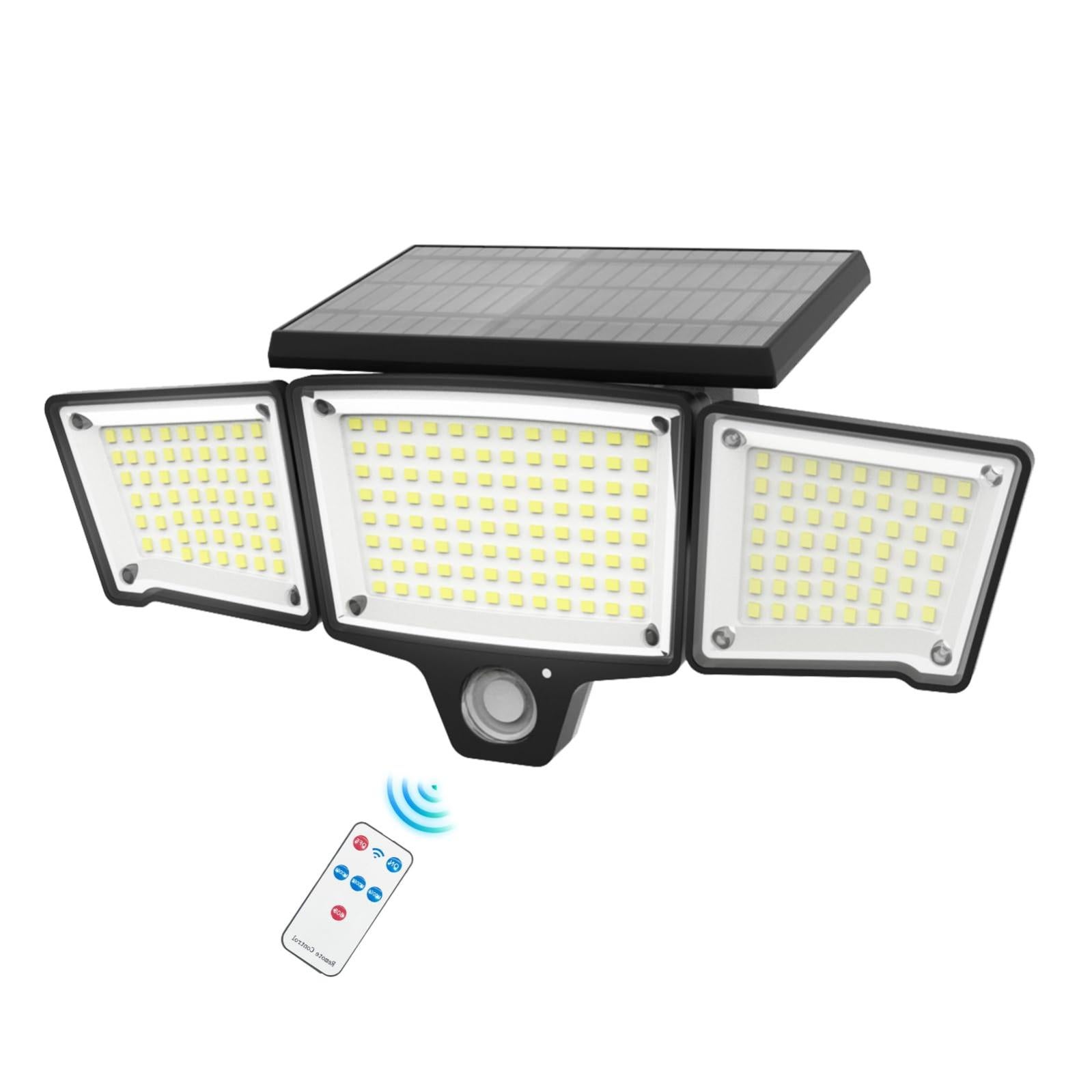 Apliques solares para exteriores, 208 LED, 3 cabezales ajustables con ...