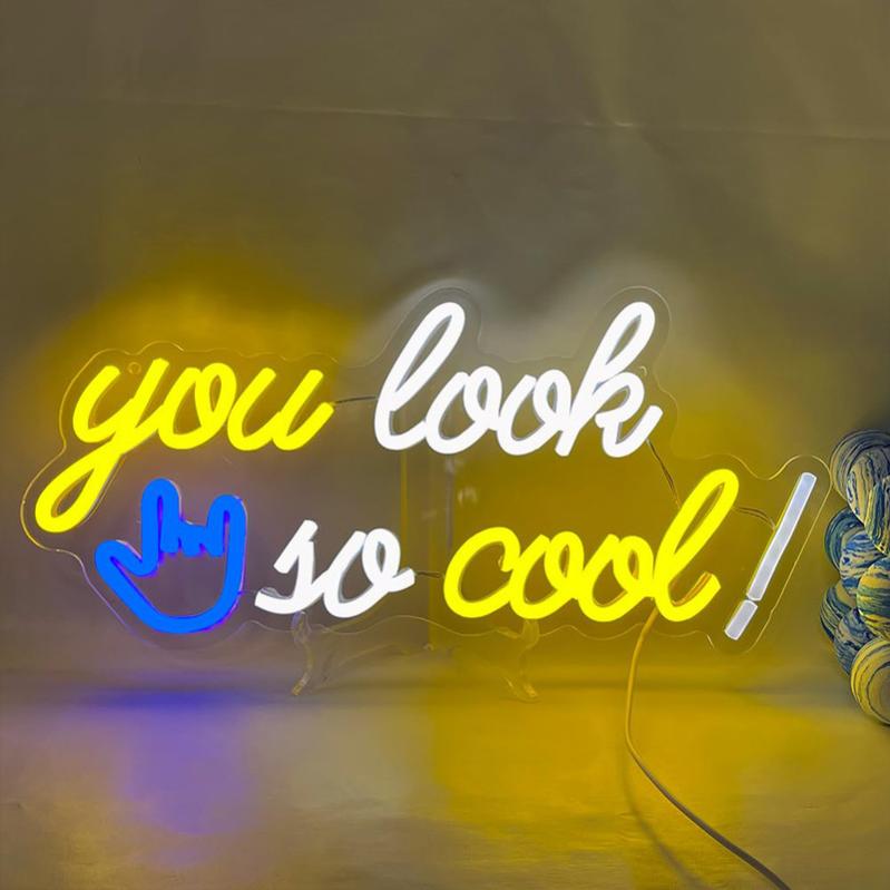 You Look Cool Panneau néon LED pour chambre à coucher, décoration ...