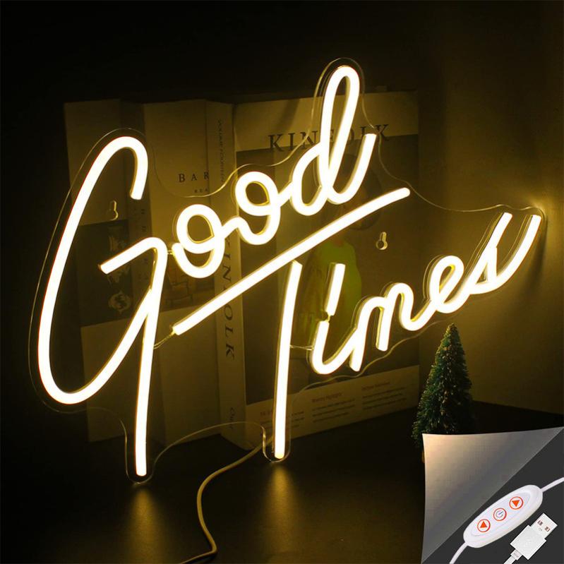 Good Times Neon Signs LED Neon Light Lettres alimentées par USB LED ...