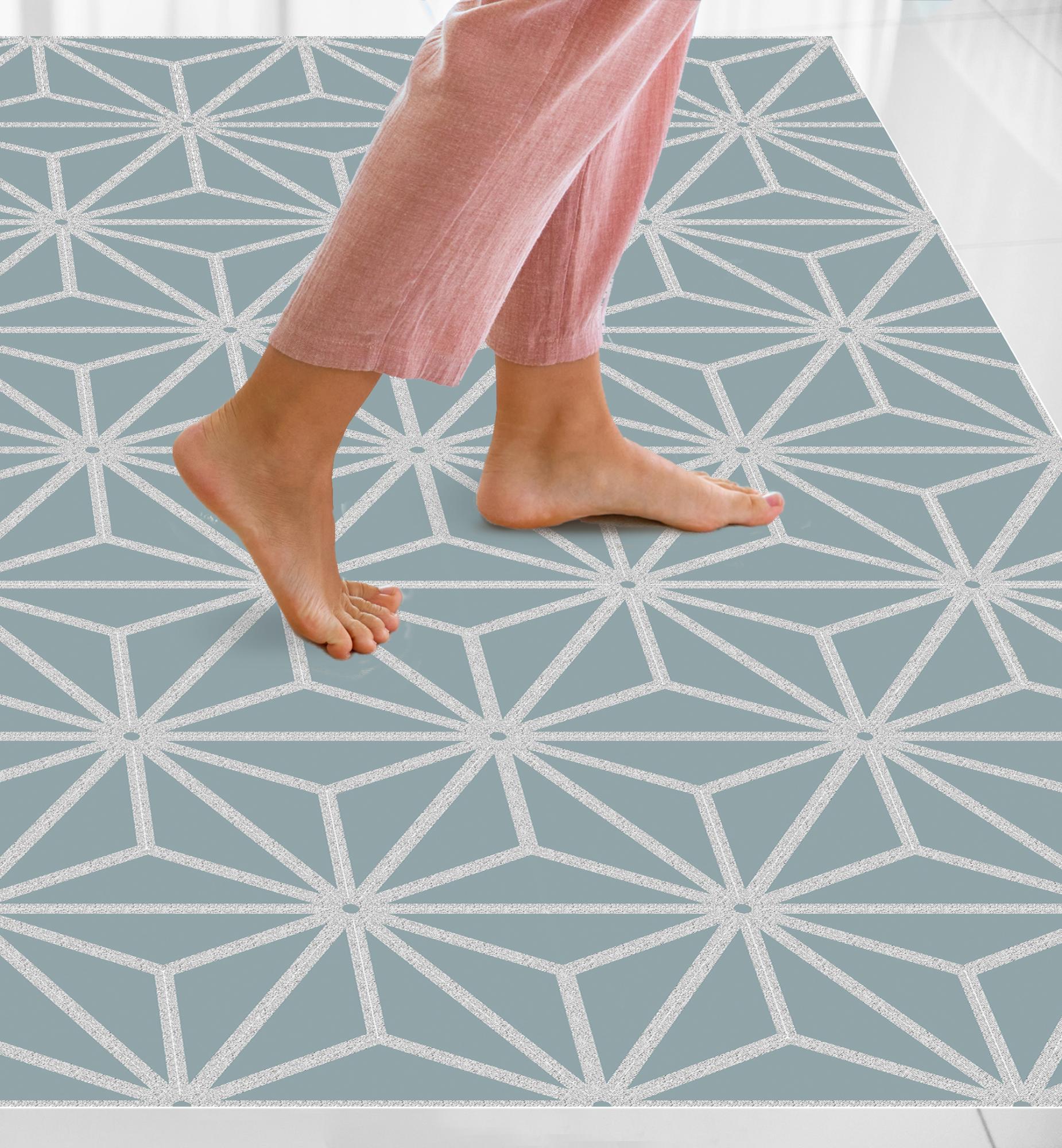 Tapis en vinyle Edelweiss trama azul 100x150 cm | Leroy Merlin