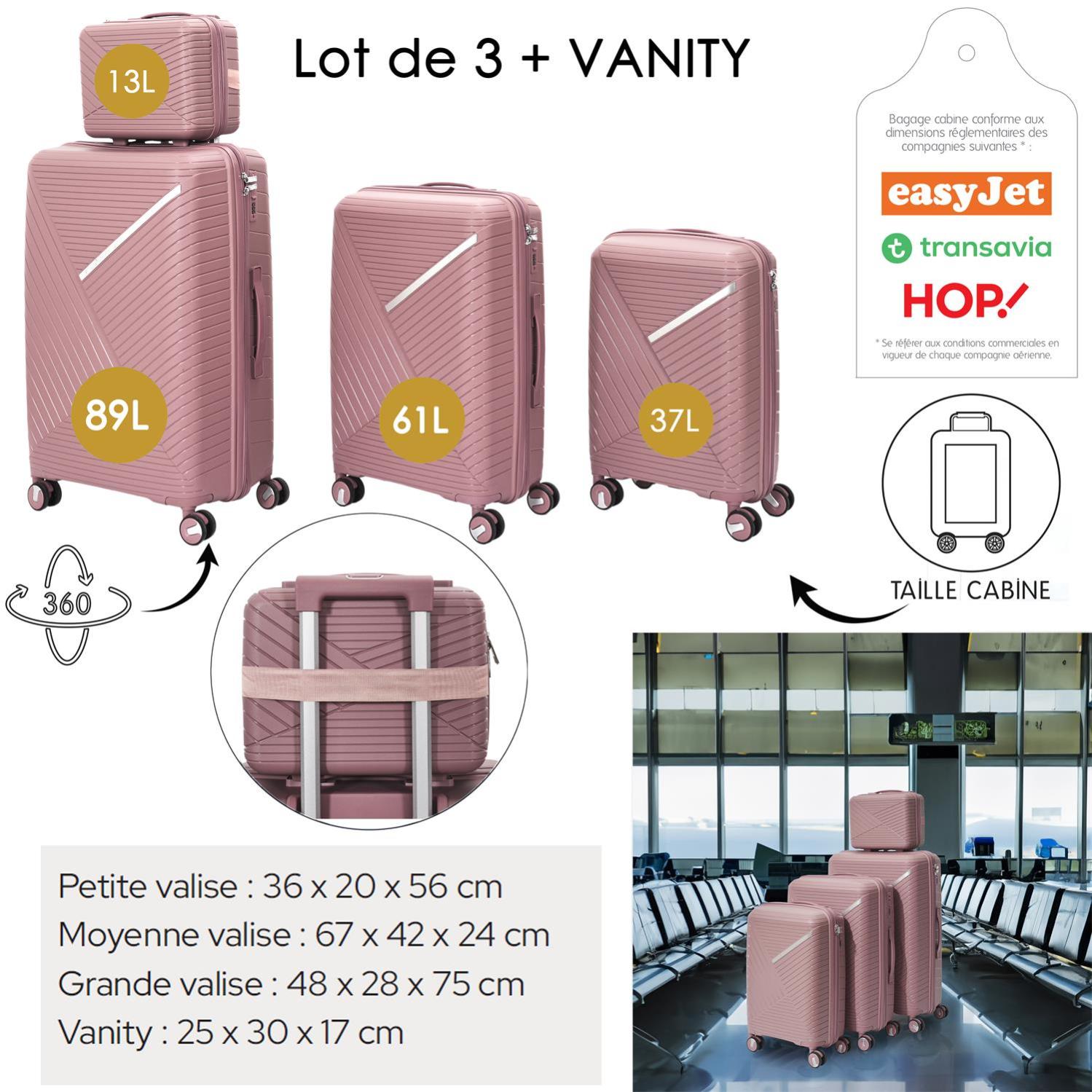 Valise Chicago Rose X4 13l 37l 61l 89l M1 | Leroy Merlin