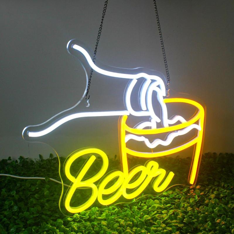 Neon LED Deko Beer, Enseigne Lumineuse,Lampe Néon Pour Bar, Housebar ...