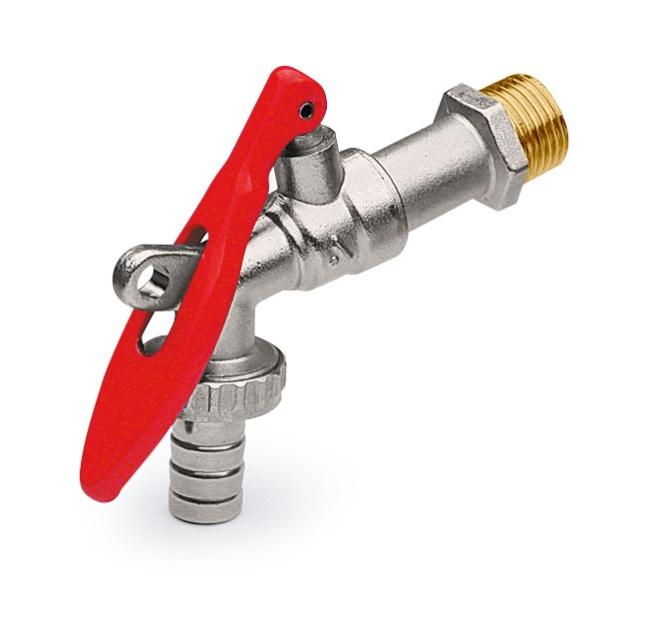 Rubinetto a sfera attacco 1/2" con leva imbutita rossa "lucchetto" e ...