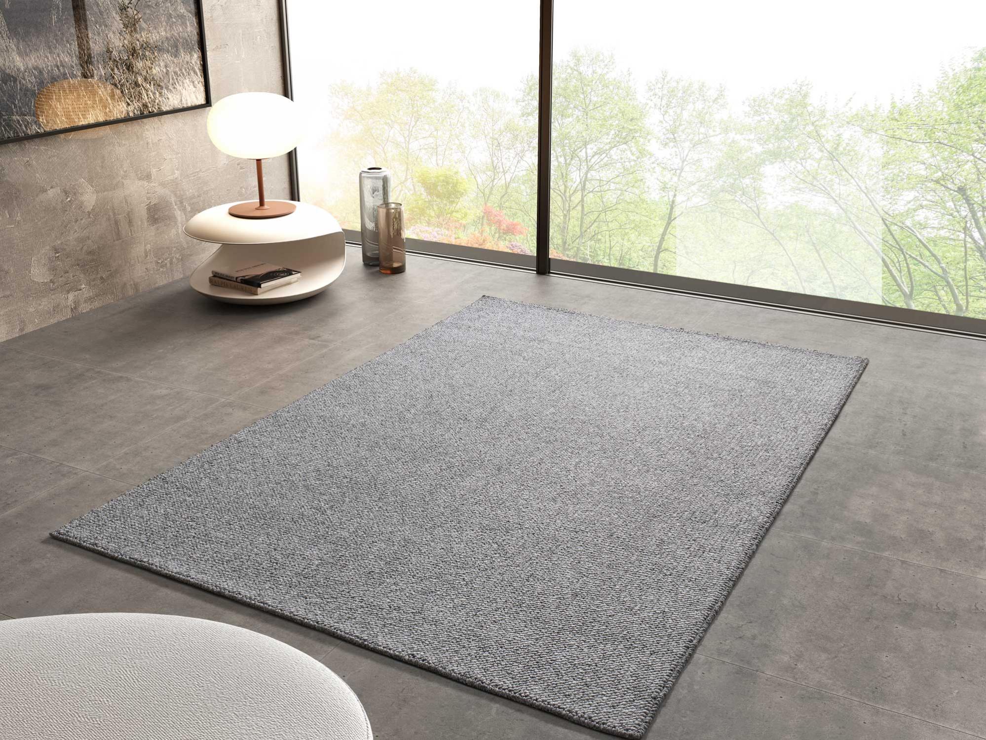 Tapis intérieur argent rectangulaire l.120 x L.170 cm PETRA uni ...