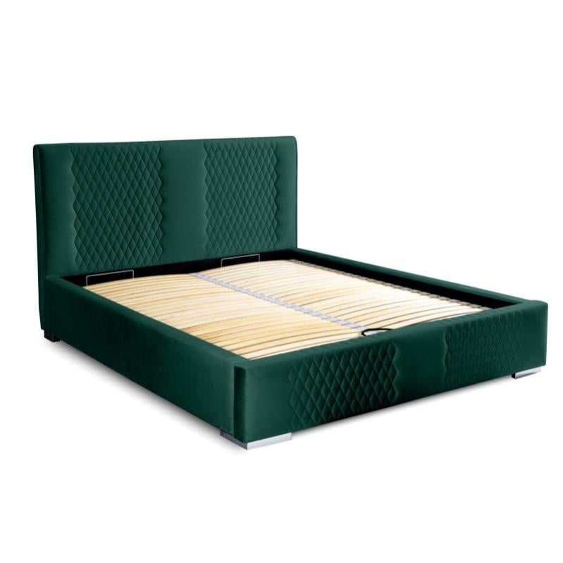 Lit coffre 140x200 coloris vert - Collection RITCHY | Leroy Merlin