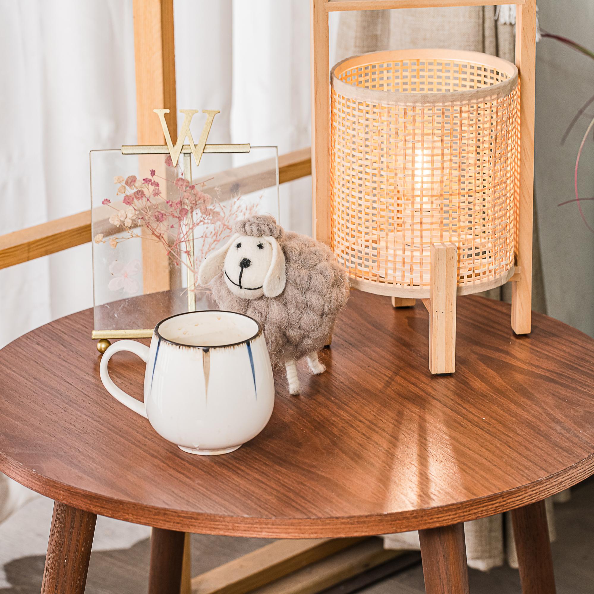 Nordlys - Table Appoint Bout de Canape Meuble Bois Rond Pin Marron ...