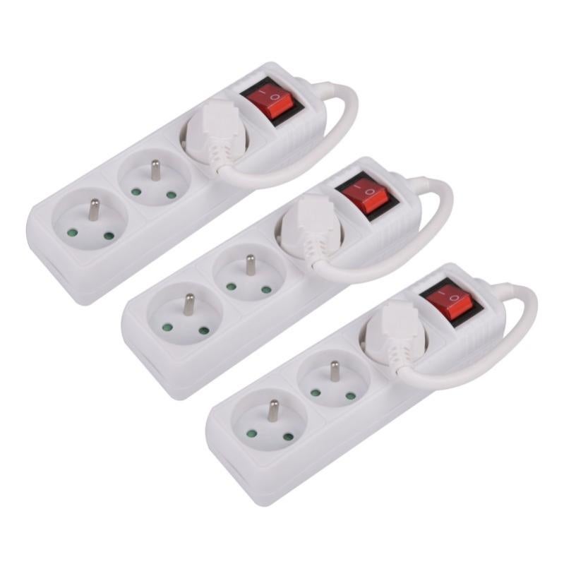 Lot De 3 Multiprises Blanche 3 Prises Avec Protection Fnb 03k X3 De La ...