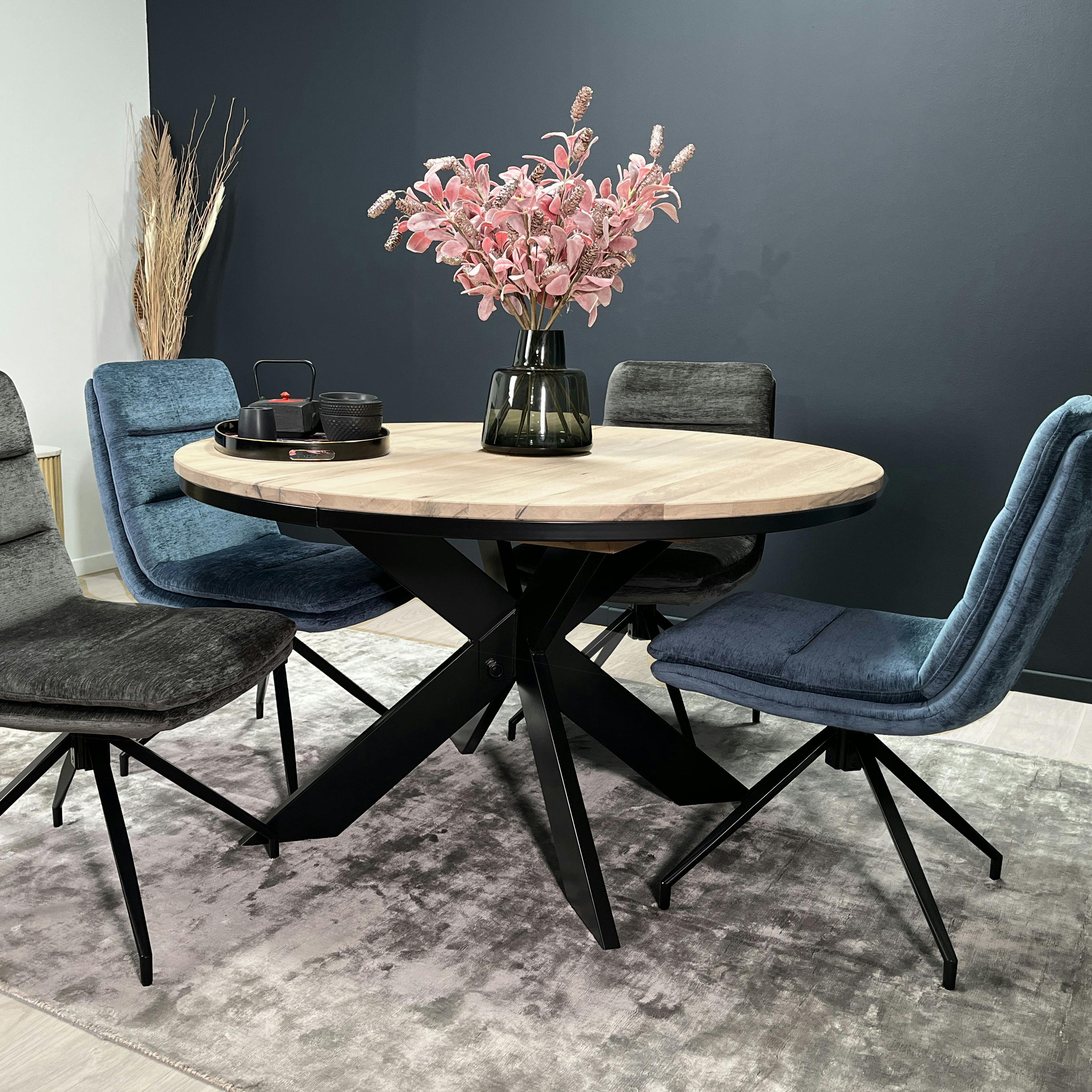 Table ronde extensible en chêne blanc 130 cm PALERME | Leroy Merlin