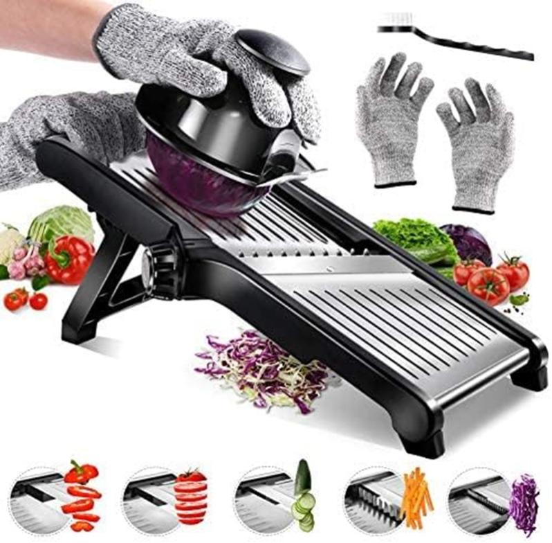 Mandoline Inox Professionnelle, Mandoline de Cuisine Multifonction à ...