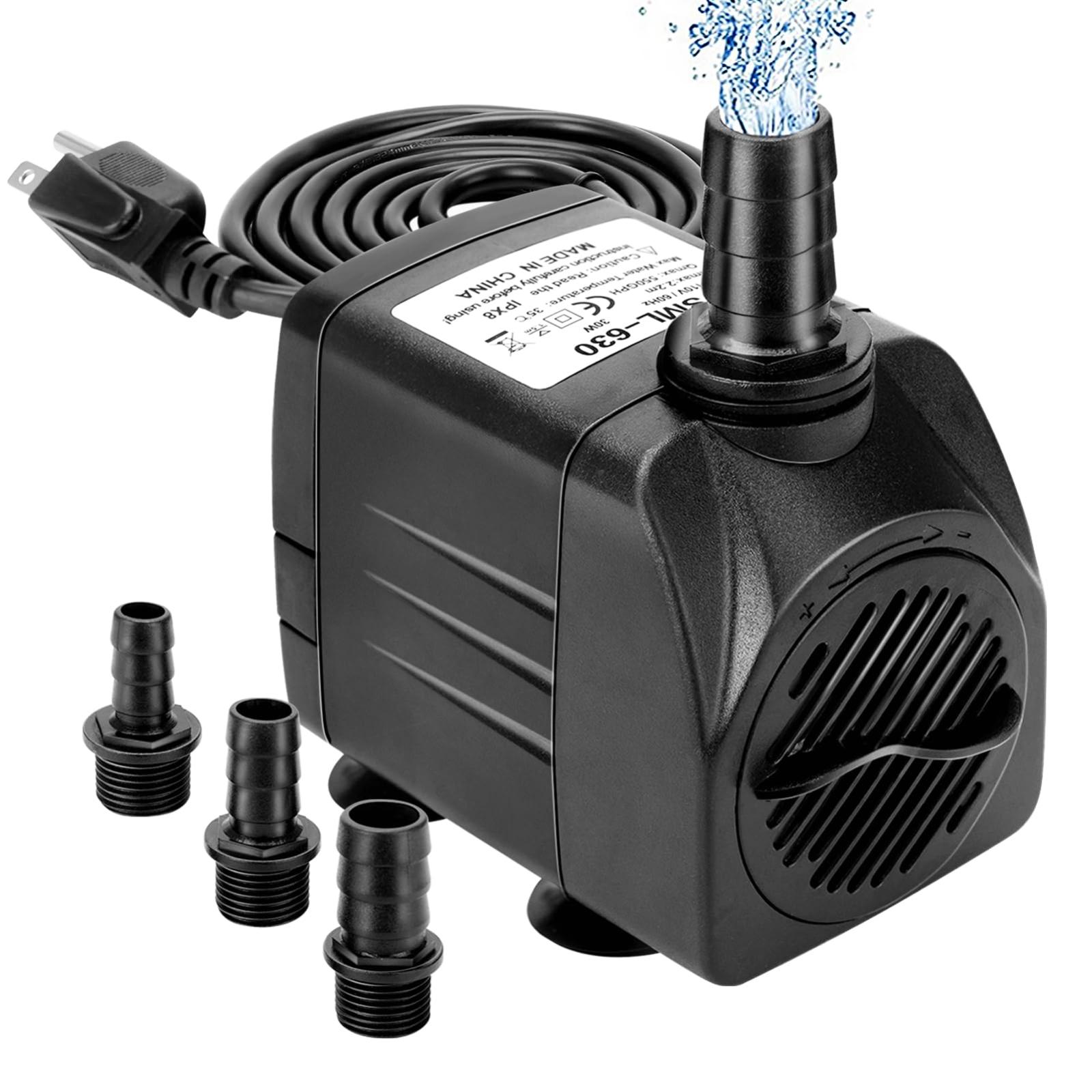 Mini pompe à eau (2000 L/H, 35 W), pompe d'aquarium ultra silencieuse ...