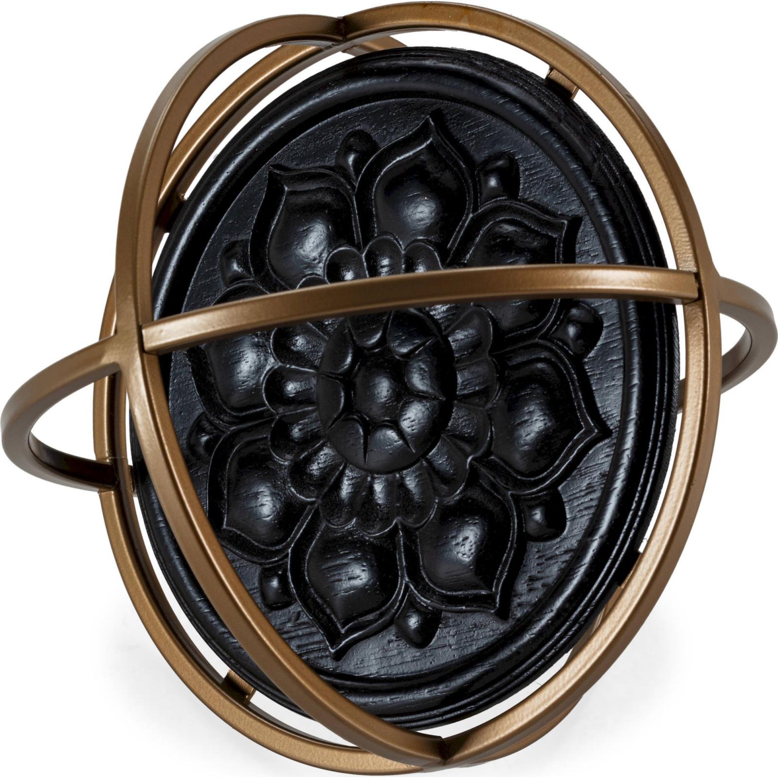 Objet Déco Fleur Dorée et Élégance Bois Noir | Leroy Merlin