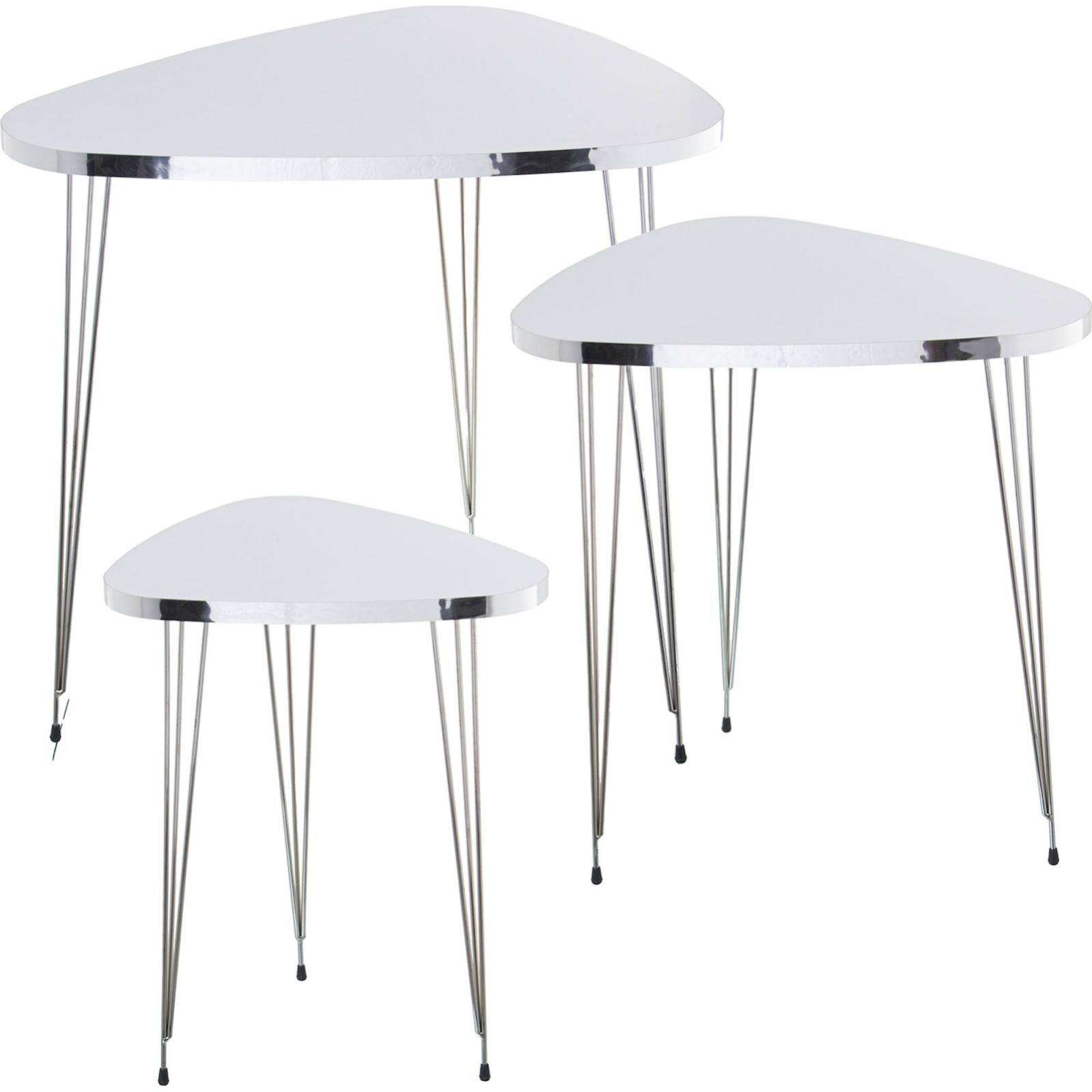 Table gigogne design blanc chromé élégant et pratique | Leroy Merlin