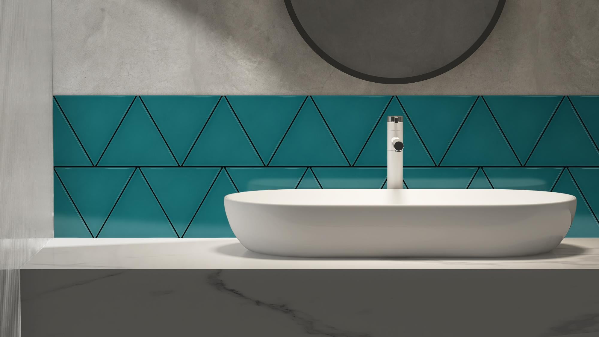 Azulejo De Pared Medida 18.5 X 16 cm Triangulo Acabado Liso de Color ...