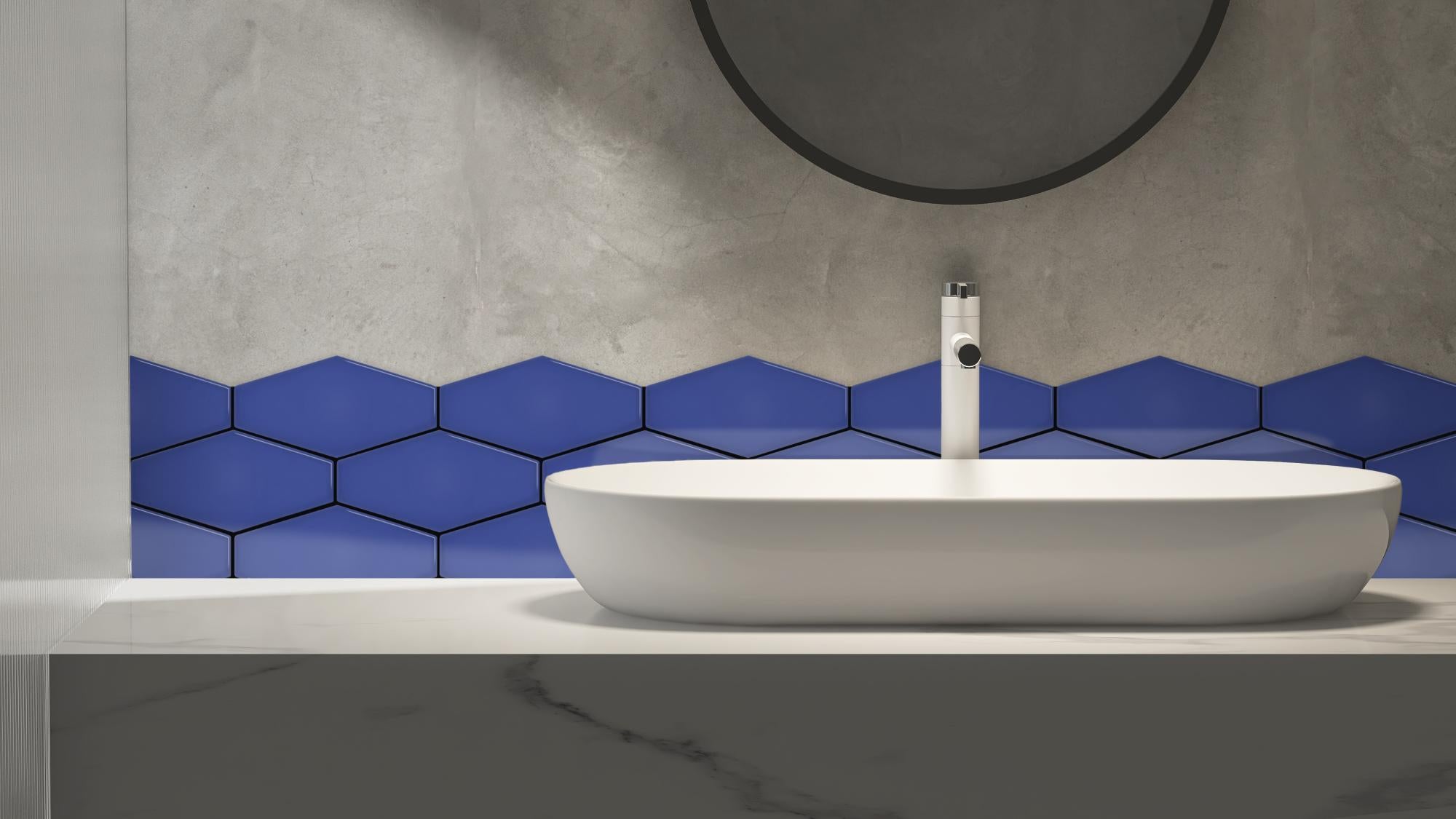 Azulejo De Pared Medida 10 X 20 cm Rombo Hexagono Acabado Liso de Color ...