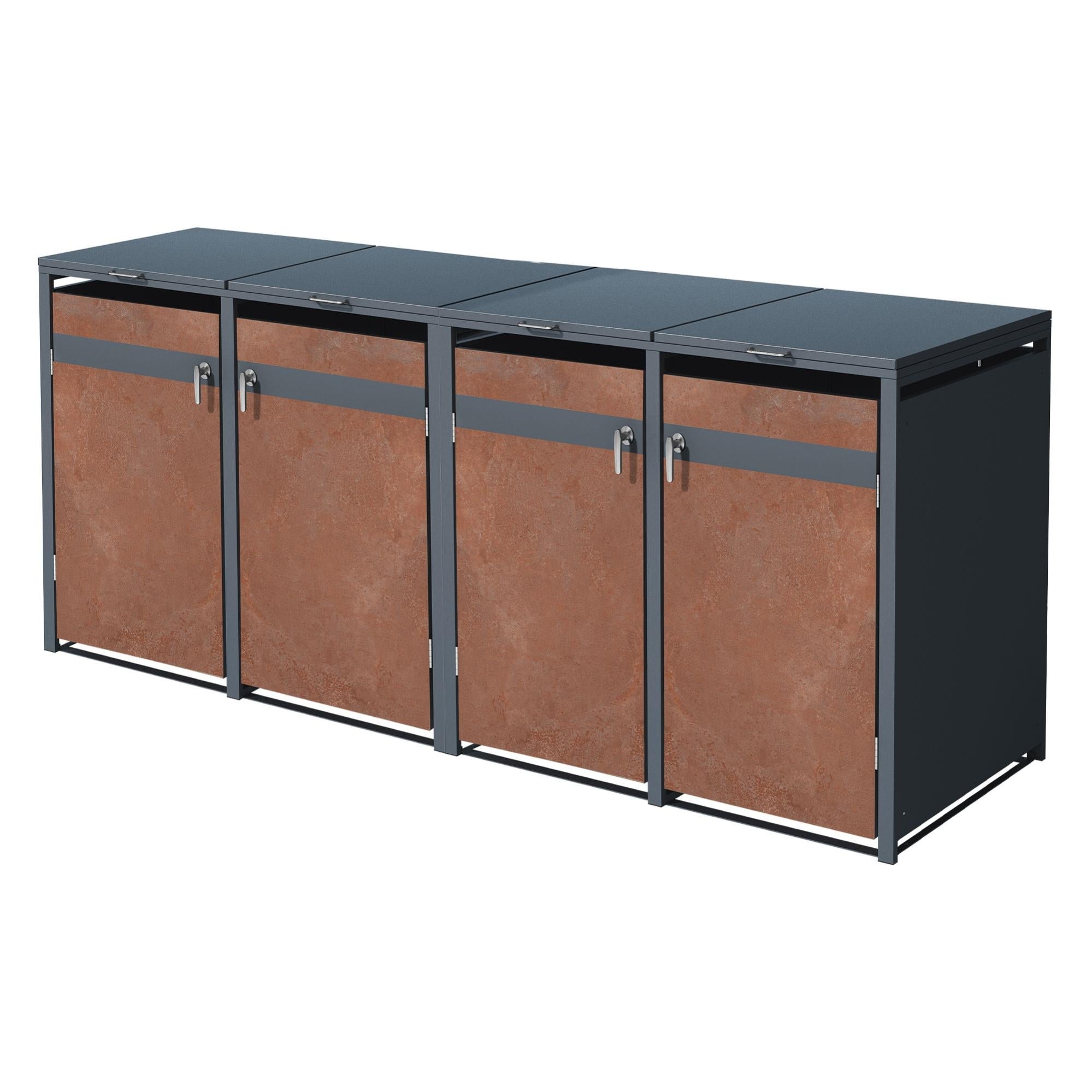 ML-Design Box per bidoni da 4 tonnellate, 240L 264x80x116,3cm, finitura ...