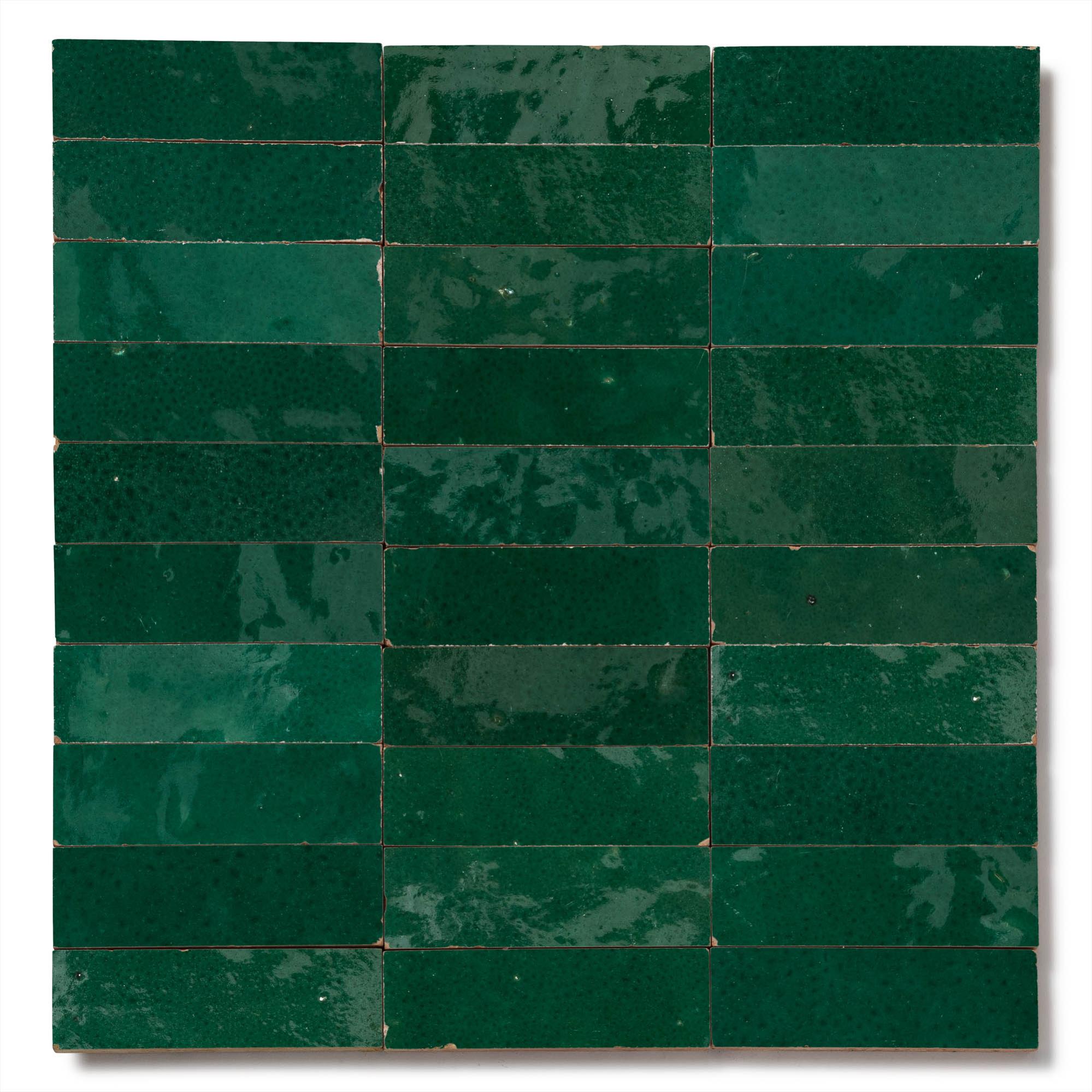 Zellige Marocain Artisanal Véritable - Vert Menthe 3x10 cm - Carrelage ...