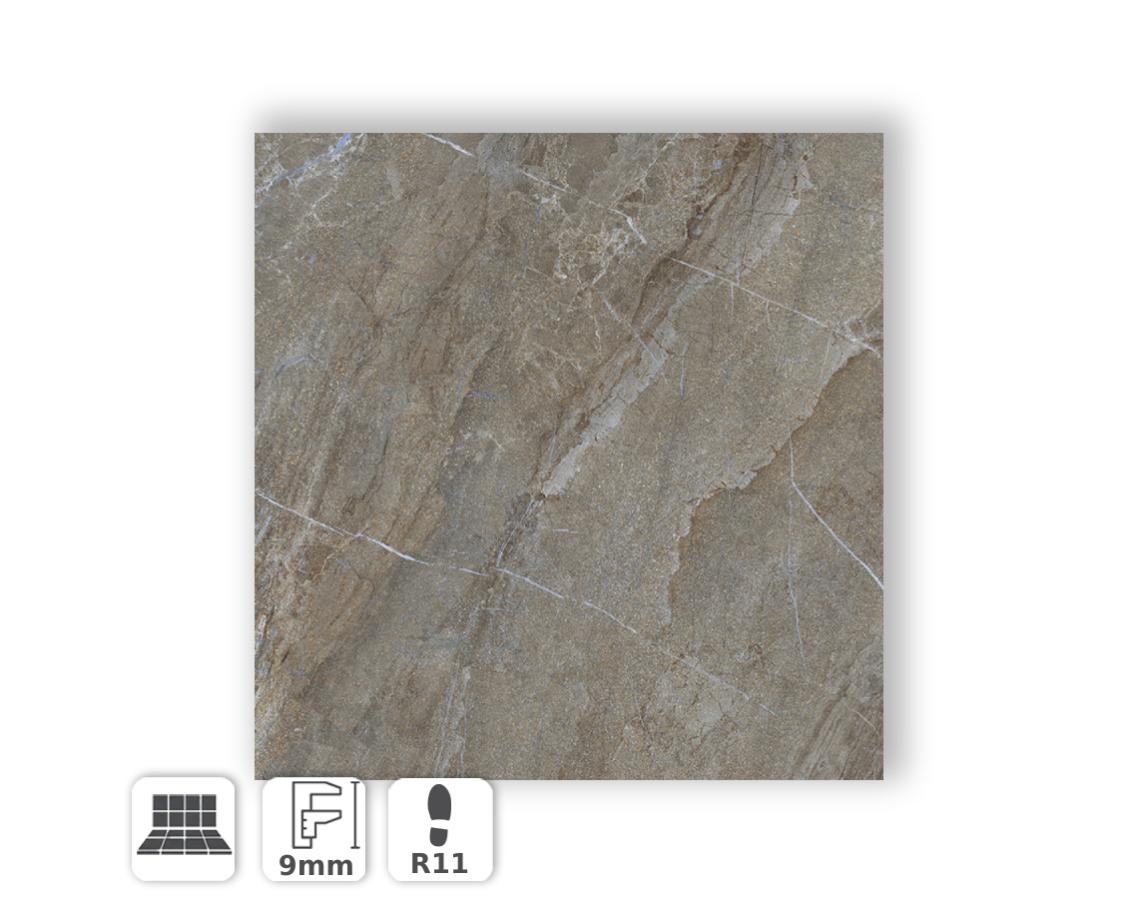 GRES PORCELLANATO EFFETTO PIETRA GERUSALEMME MARRONE ANTISCIVOLO 60X60 | Leroy Merlin