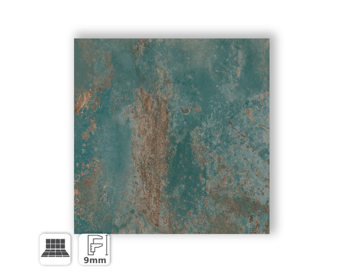 GRÈS CÉRAME EFFET MÉTAL OXYDÉ VERT 60X60 | Leroy Merlin