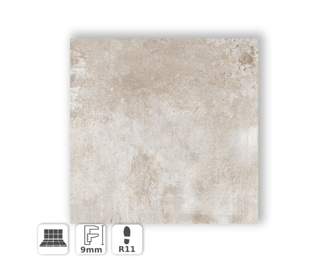 GRES PORCELANICO ANTIDESLIZANTE EFECTO METAL OXIDADO BLANCO 60X60 ...