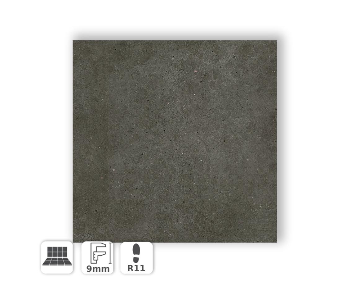 GRES PORCELLANATO EFFETTO CEMENTO ANTRACITE ANTISCIVOLO 60X60 | Leroy Merlin