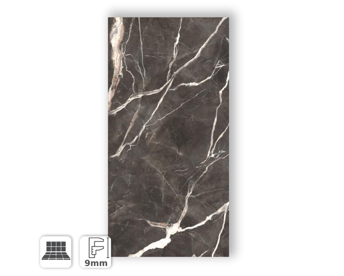 GRES PORCELANICO CALACATTA NEGRO MATE EFECTO MÁRMOL 60X120 | Leroy Merlin