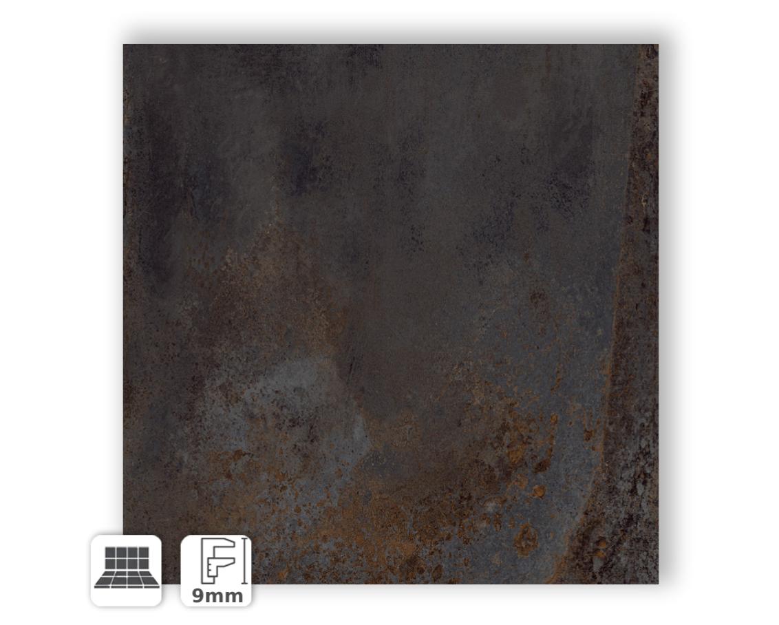GRES PORCELLANATO EFFETTO METALLO OSSIDATO NERO 80X80 | Leroy Merlin